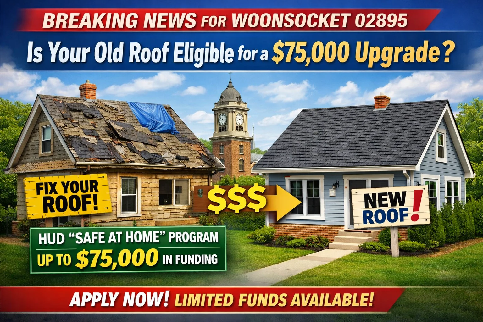 Woonsocket Safe at Home Program (2026): Up to $75,000 for Roof Repairs ...